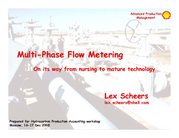 Pdf Title Multi Multi Phase Flow Metering Phase Flow Metering On Its Way From Nursing To