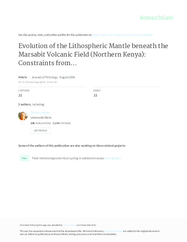 (PDF) Evolution of the Lithospheric Mantle beneath the Marsabit ...