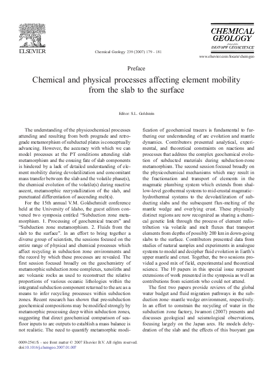 (PDF) Chemical and physical processes affecting element mobility from ...