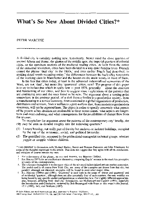 (PDF) What's So New About Divided Cities?*
