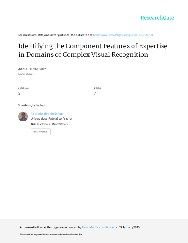 (PDF) Identifying the component features of expertise in domains of ...
