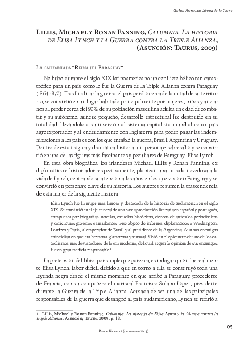 (PDF) Reseña: Lillis, Michael y Ronan Fanning, "Calumnia. La historia ...