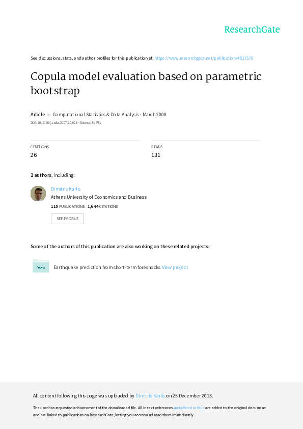 Pdf Copula Model Evaluation Based On Parametric Bootstrap