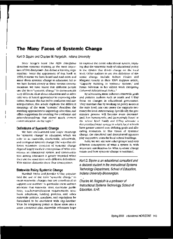 (PDF) The Many Faces of Systemic Change.