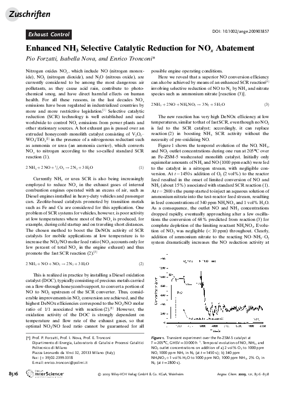 (PDF) Enhanced NH3 Selective Catalytic Reduction for NOx Abatement