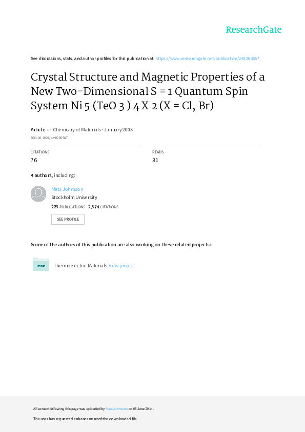 (PDF) Crystal structure and magnetic properties of [Ni (terpy)(N3) 2] 2 ...