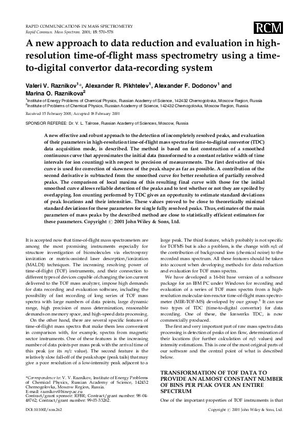 (PDF) A new approach to data reduction and evaluation in high ...