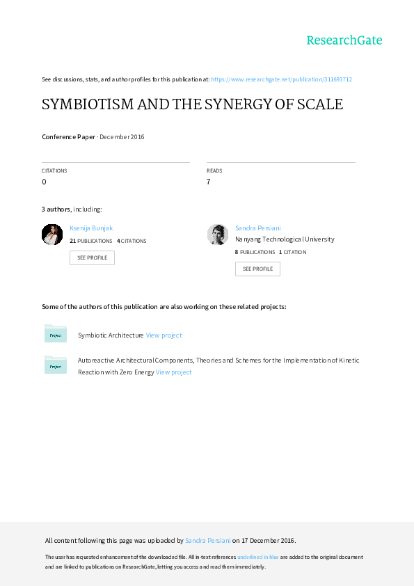 (PDF) Symbiotism and the Synergy of Scale