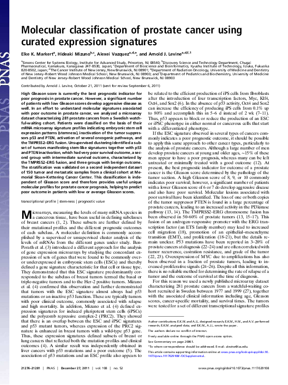 (PDF) Molecular classification of prostate cancer using curated ...