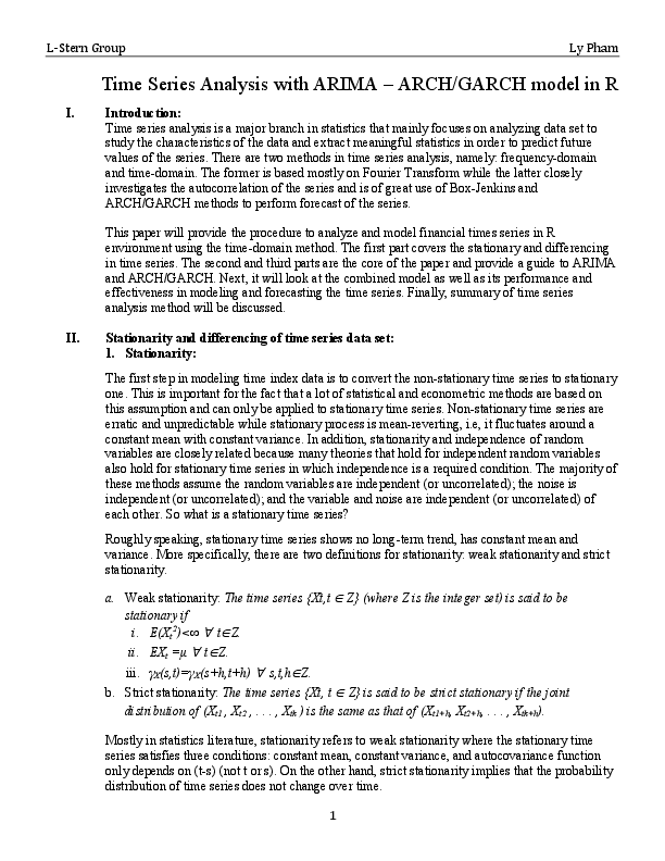 (PDF) L-­‐Stern Group Time Series Analysis with ARIMA – ARCH/GARCH ...