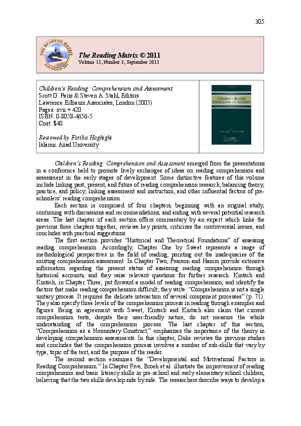 (PDF) Children's Reading; Comprehension & Assessment-.pdf