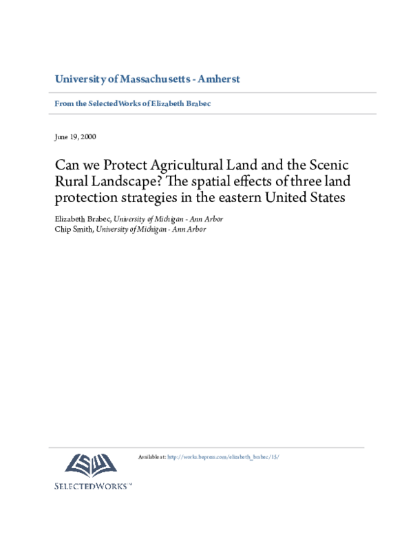 (PDF) Can we Protect Agricultural Land and the Scenic Rural Landscape ...