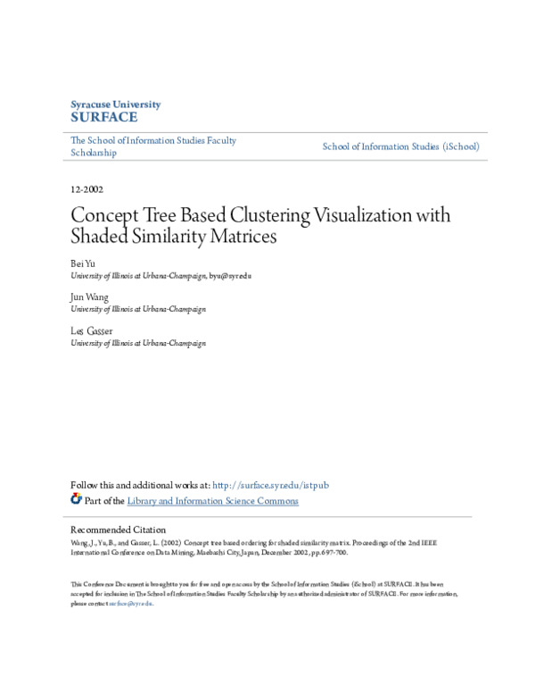 (PDF) Concept tree based clustering visualization with shaded similarity matrices