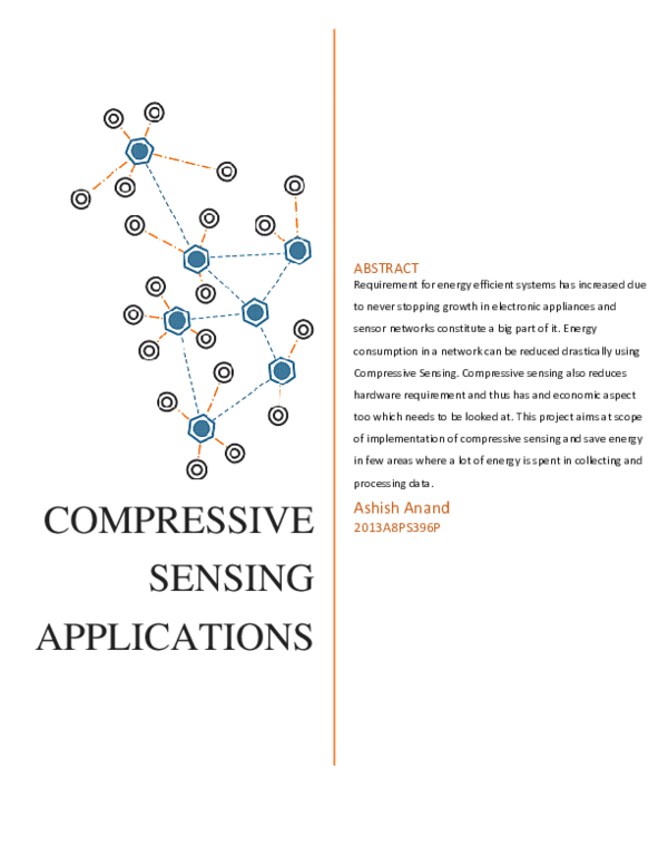 (PDF) COMPRESSIVE SENSING APPLICATIONS