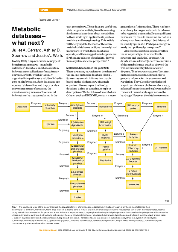 (PDF) Metabolic databases-what next?