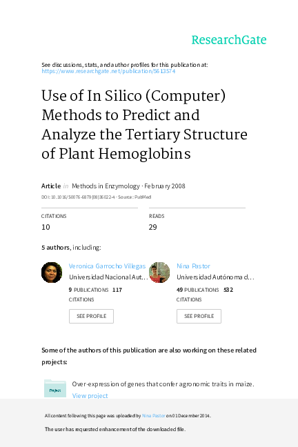 (PDF) Use of in silico (computer) methods to predict and analyze the ...