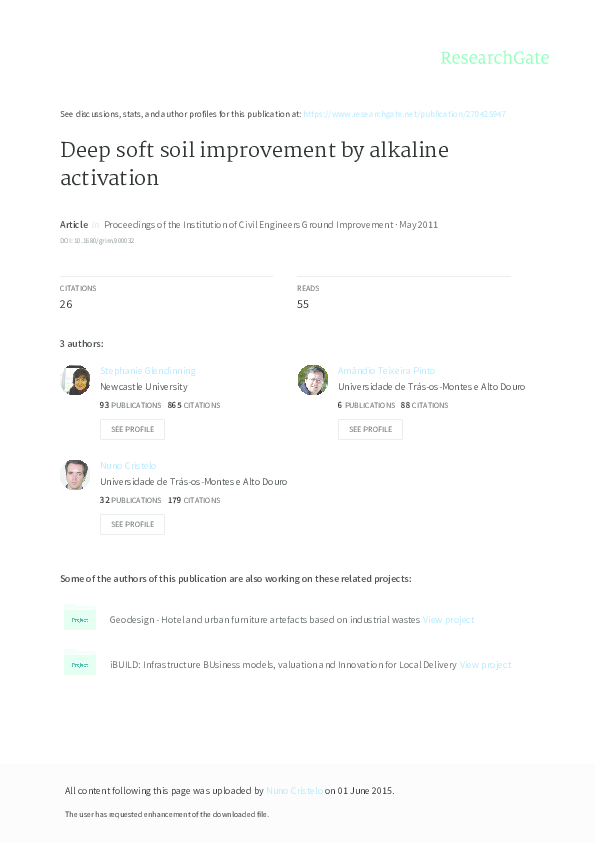 (PDF) Deep Soft Soil Improvement by Alkaline Activation