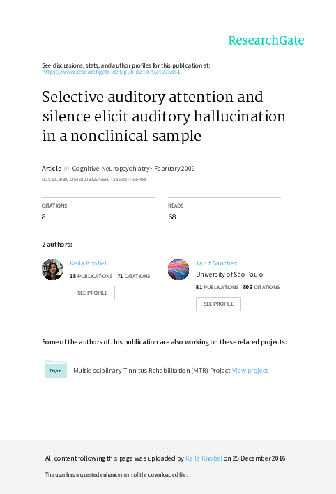 (PDF) Selective auditory attention and silence elicit auditory ...