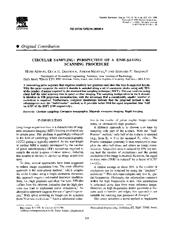 (PDF) Circular sampling: Perspective of a time-saving scanning procedure