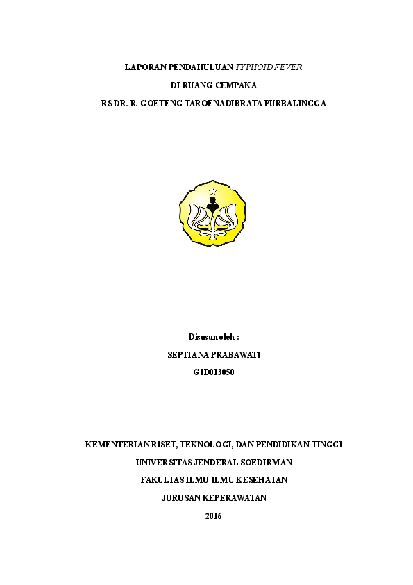 (DOC) Laporan Pendahuluan Thypoid Fever/Demam Tifoid