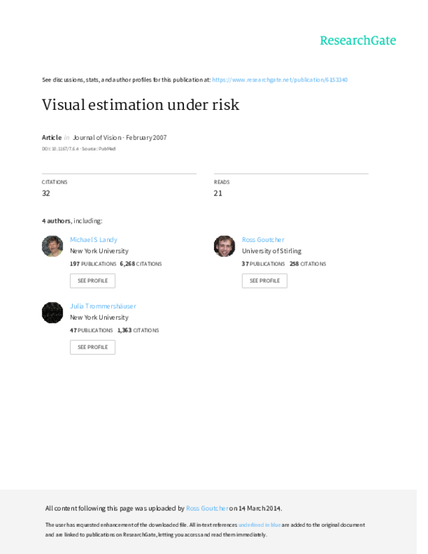 (PDF) Visual estimation under risk