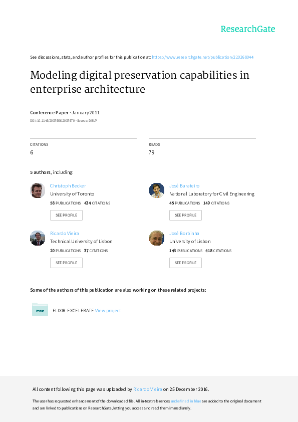 Modeling digital preservation capabilities in enterprise architecture