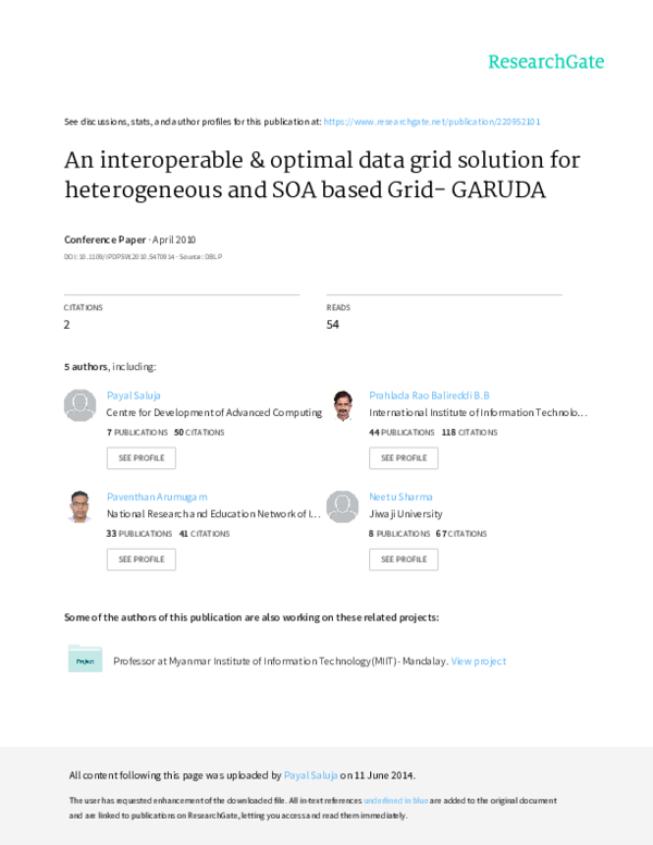 (PDF) An interoperable & optimal data grid solution for heterogeneous ...
