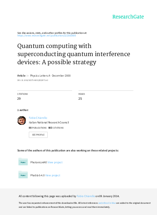 (PDF) Quantum computing with superconducting quantum interference ...