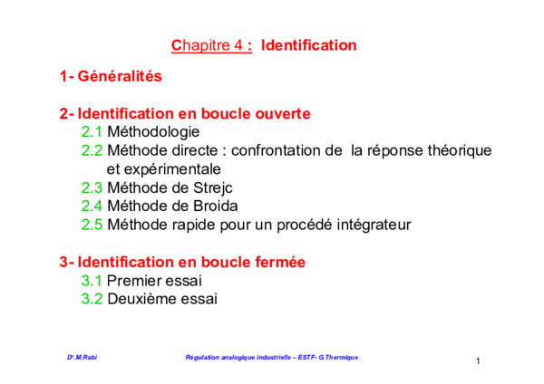 (PDF) Chapitre 4 : Identification