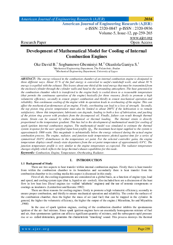 (PDF) Development of Mathematical Model for Cooling of Internal ...