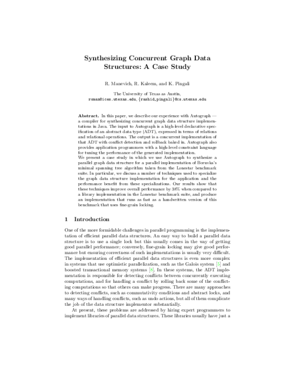 (PDF) Synthesizing concurrent relational data structures