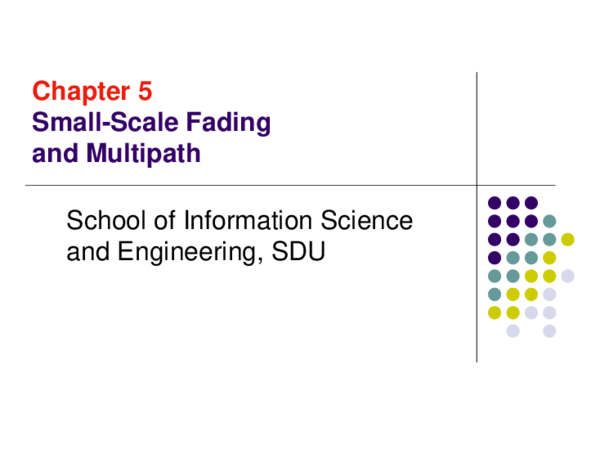 (PDF) Chapter 5 Small-Scale Fading and Multipath