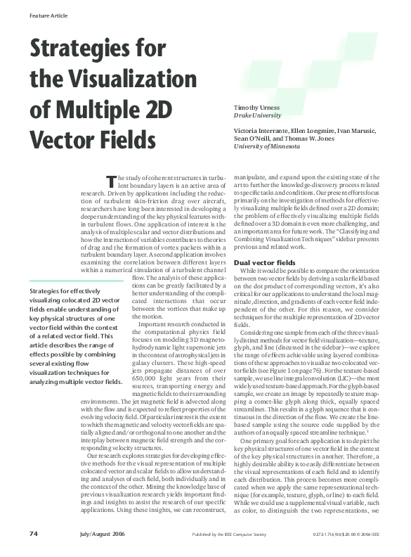(PDF) Strategies for the visualization of multiple 2D vector fields