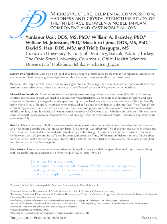 (PDF) Microstructure, elemental composition, hardness and crystal structure study of the ...