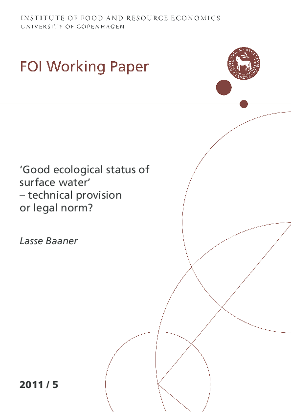 (PDF) ‘Good Ecological Status of Surface Water’ – Technical Provision ...