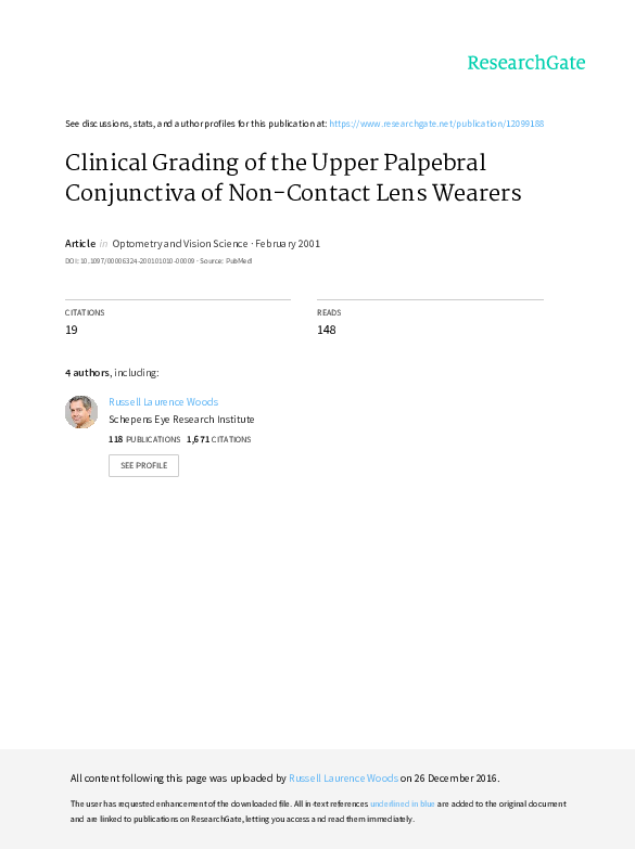 (PDF) Clinical Grading of the Upper Palpebral Conjunctiva of Non-Contact Lens Wearers