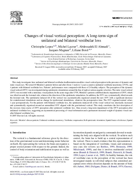 (PDF) Changes of visual vertical perception: A long-term sign of ...