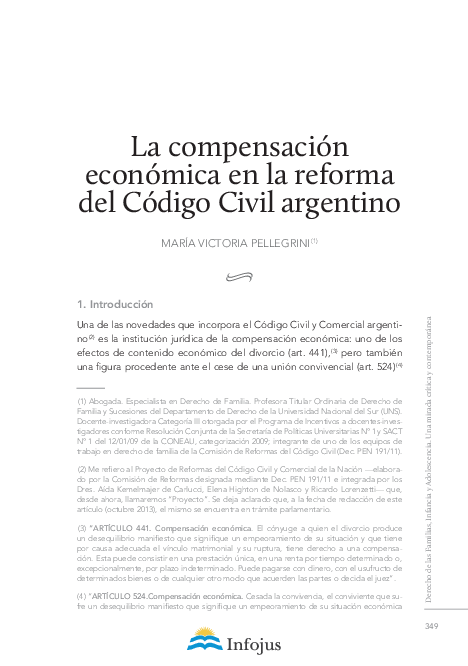(PDF) La compensacion economica en la reforma del Codigo Civil