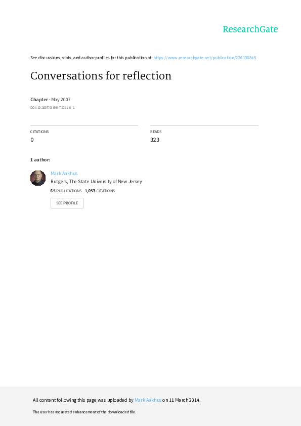 (PDF) Conversations for reflection