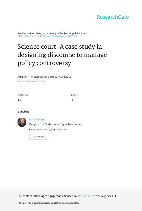 (PDF) Science Court: A case study in designing discourse to manage ...