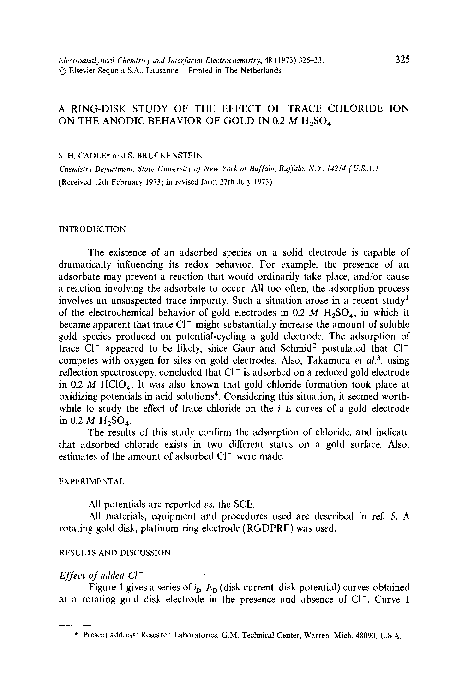(PDF) A ring-disk study of the effect of trace chloride ion on the ...