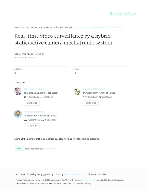 (PDF) Real-time video surveillance by a hybrid static/active camera ...