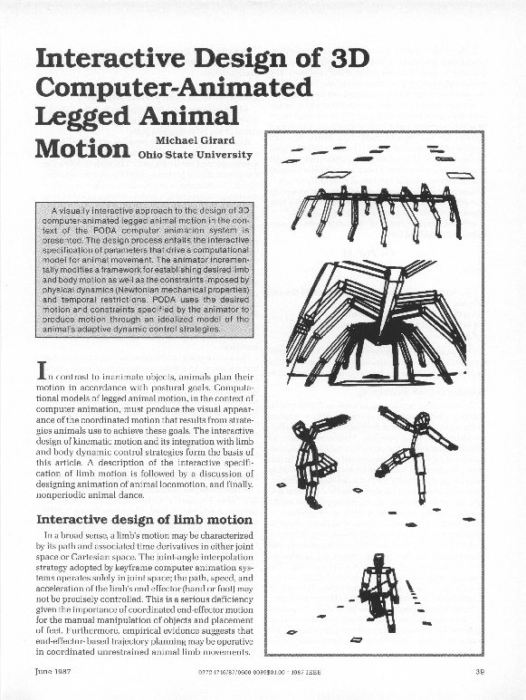 (PDF) Interactive design of 3-D computer-animated legged animal motion