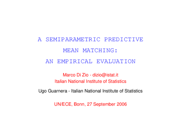 (PDF) Semiparametric predictive mean matching