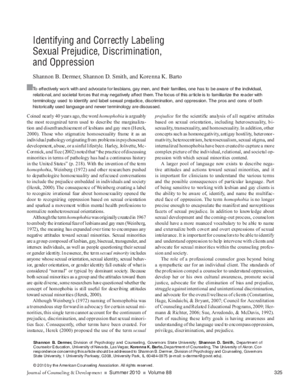 (PDF) Identifying and correctly labeling sexual prejudice ...