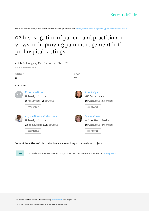 (PDF) 02 Investigation of patient and practitioner views on improving ...