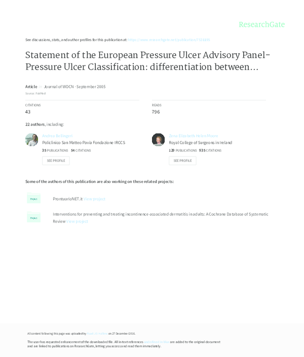(PDF) Statement of the European Pressure Ulcer Advisory Panel—Pressure ...