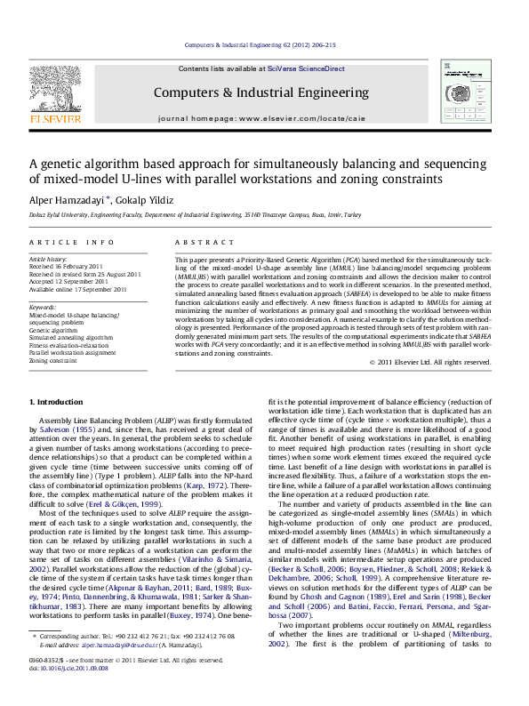 Pdf A Genetic Algorithm Based Approach For Simultaneously Balancing