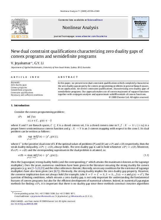 (PDF) New dual constraint qualifications characterizing zero duality gaps of convex programs and ...