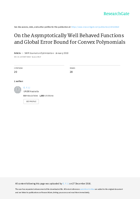 (PDF) On the Asymptotically Well Behaved Functions and Global Error ...